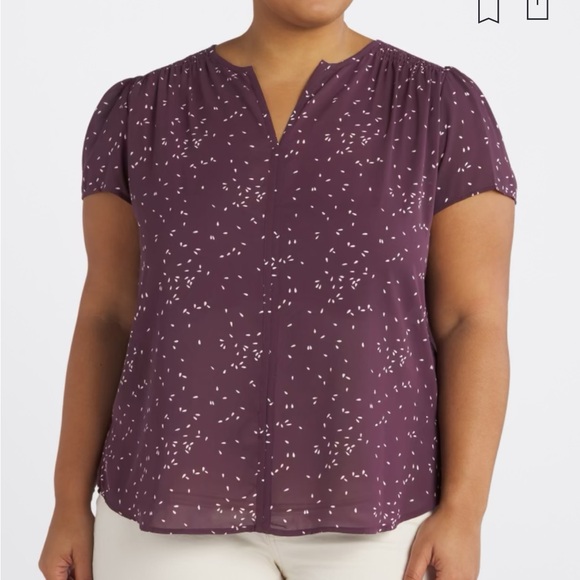 fun 2 fun | Tops | Split Neck Blouse X Purple | Poshmark